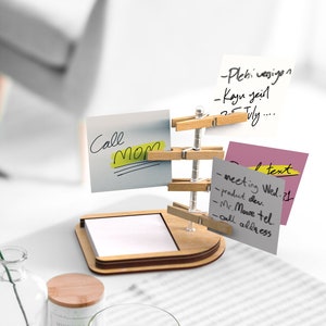 Oak Note Holder, Memo Cube With Note Holders - Etsy