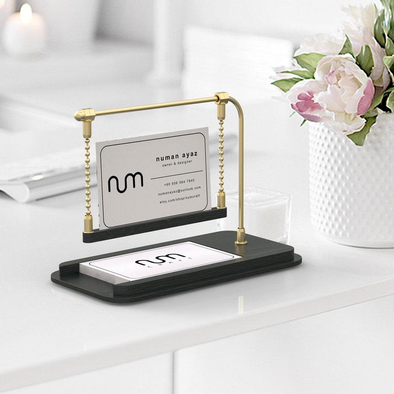Business Card Desk Stand - Etsy
