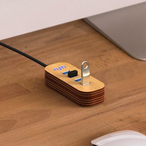 Oak USB Hub, Wooden USB Hub, USB Station - Etsy
