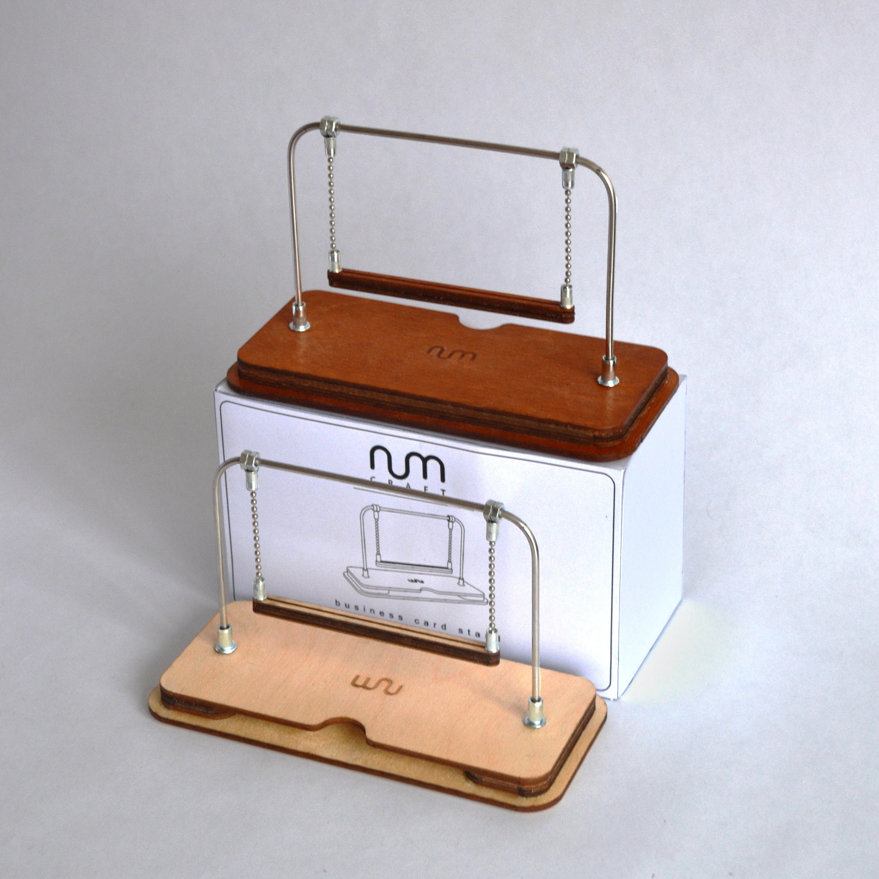 Oak Business Card Stand, Business Card Holder for Desk, Business Card ...