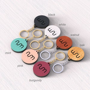 20 Pieces Custom Logo Keychain, Business Logo Keychain, Round Wooden ...