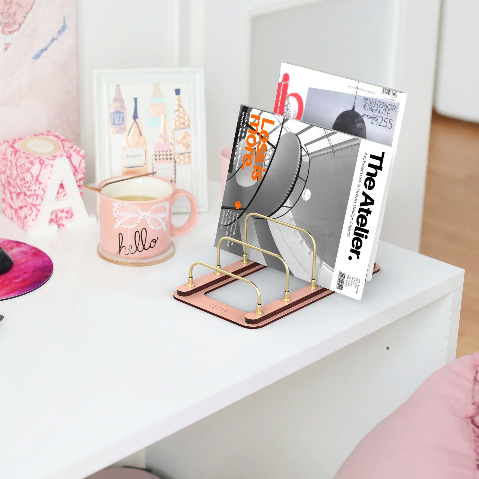 White Desktop File Organizer File Holder for Desk Vertical | Etsy