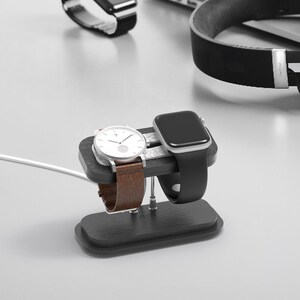 Oak Analog & Apple Watch Stand, Smart Watch Stand, Watch Holder for 2 ...