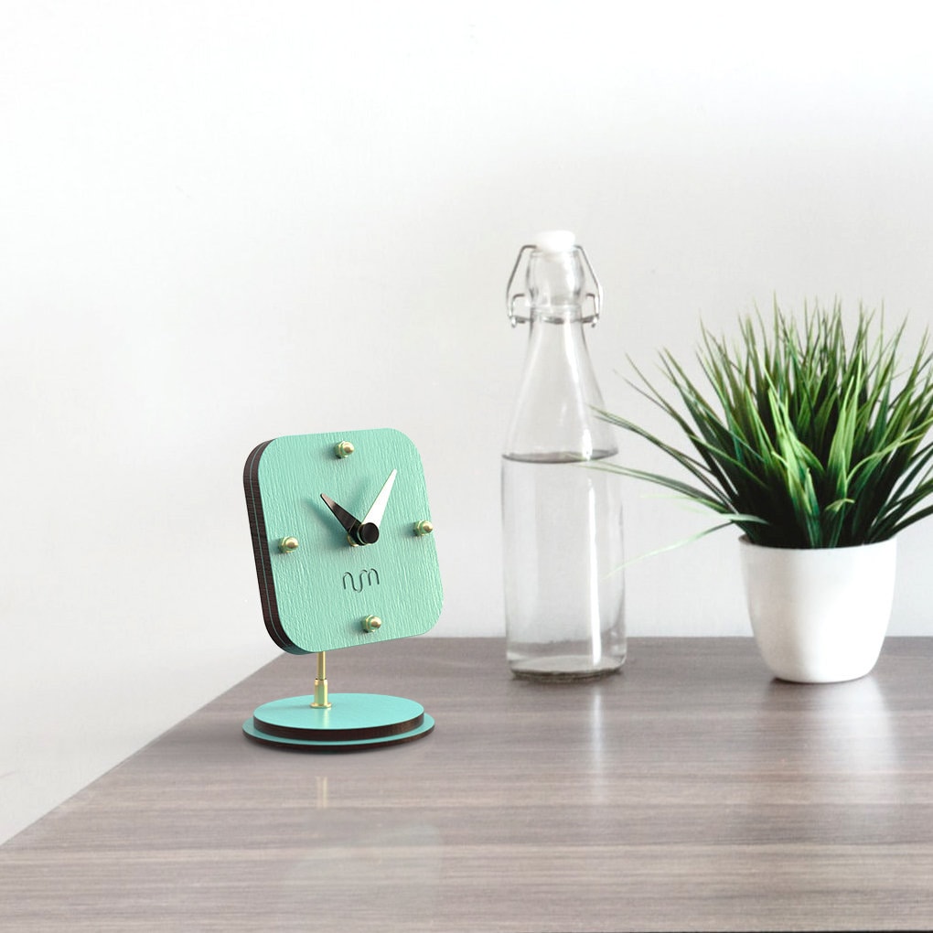 Mint Adjustable Desk Clock, Minimalist Clock, Retro Table Clock, Wood ...