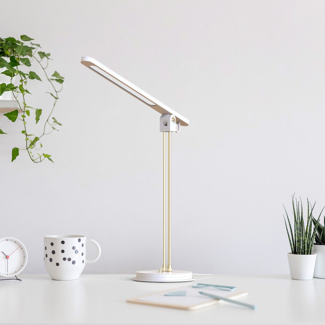 White Desk Lamp, Led Desk Lamp, Wood Lamp, Table-top Lamp, Office Lamp ...