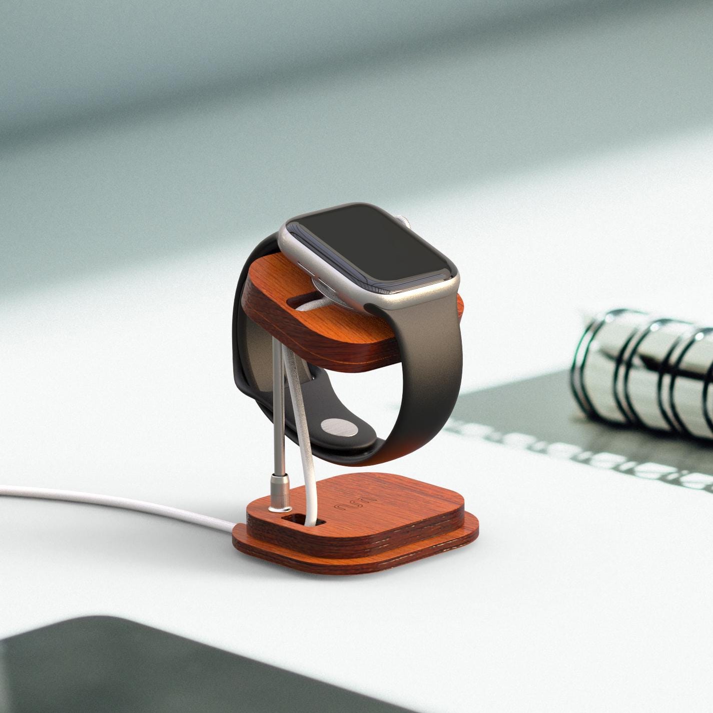 Walnut Apple Watch Stand, Smart Watch Stand - Etsy