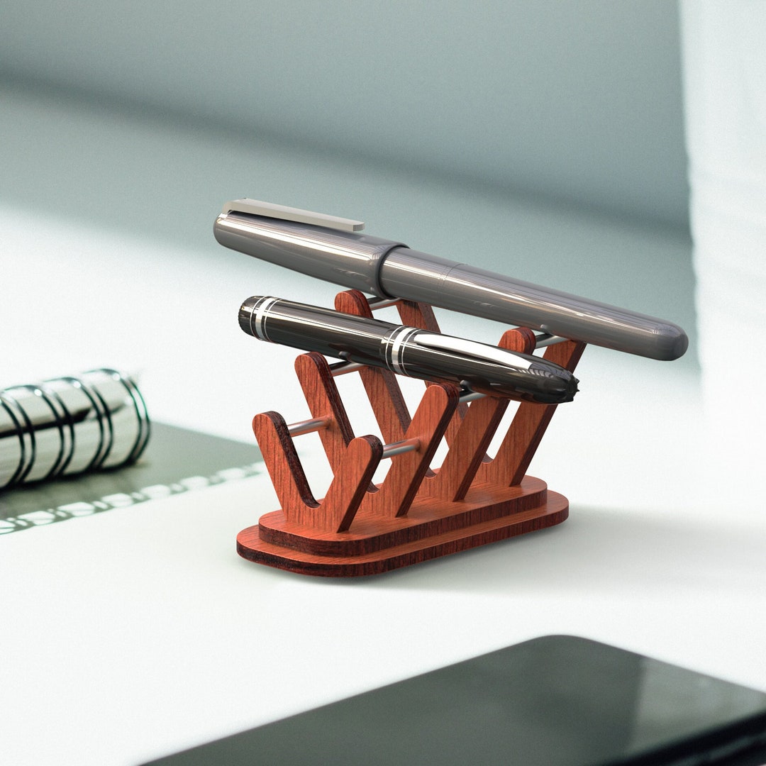 Walnut Pen Stand, Fountain Pen Display, Stylish Wood Stand - Etsy