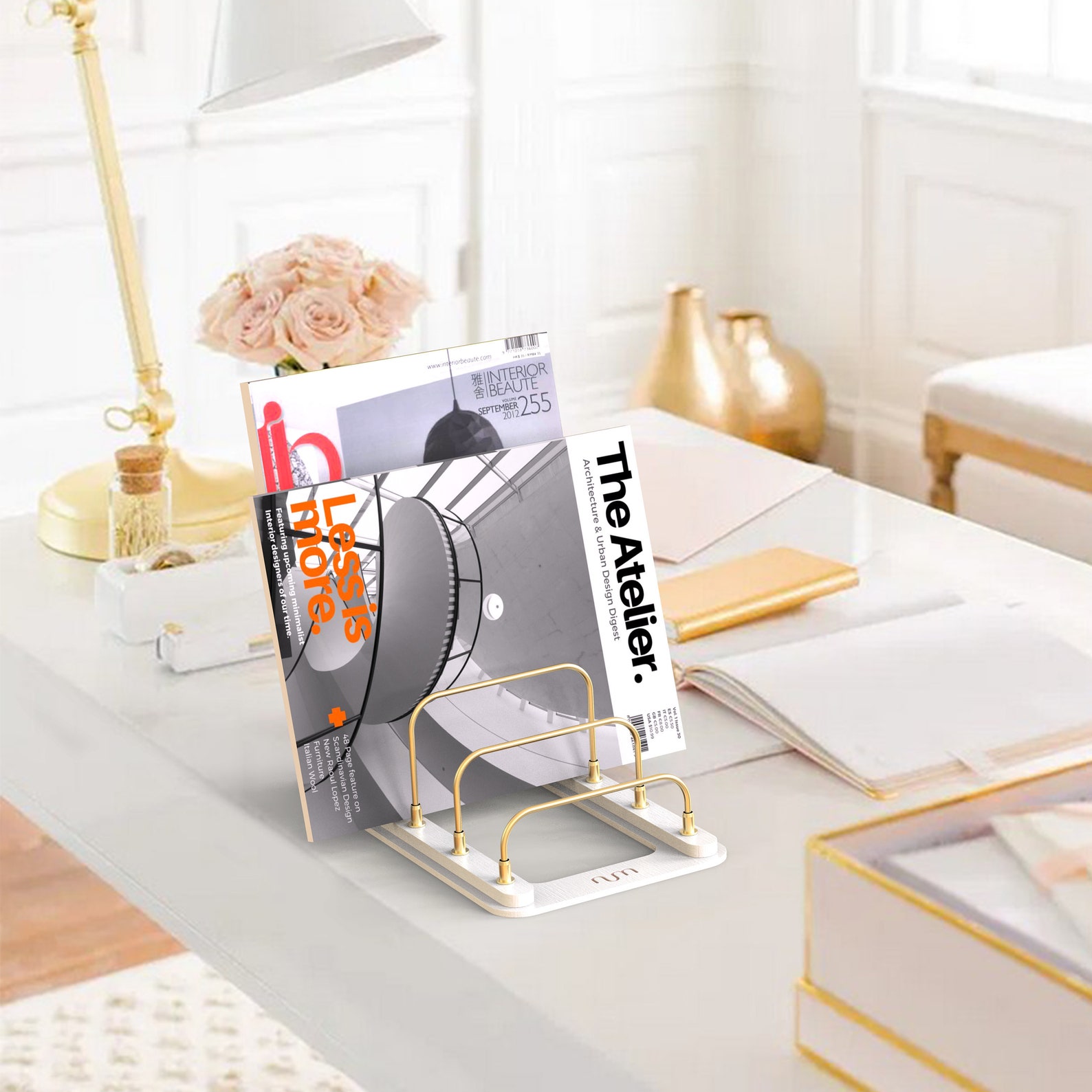 White Desktop File Organizer File Holder for Desk Vertical - Etsy