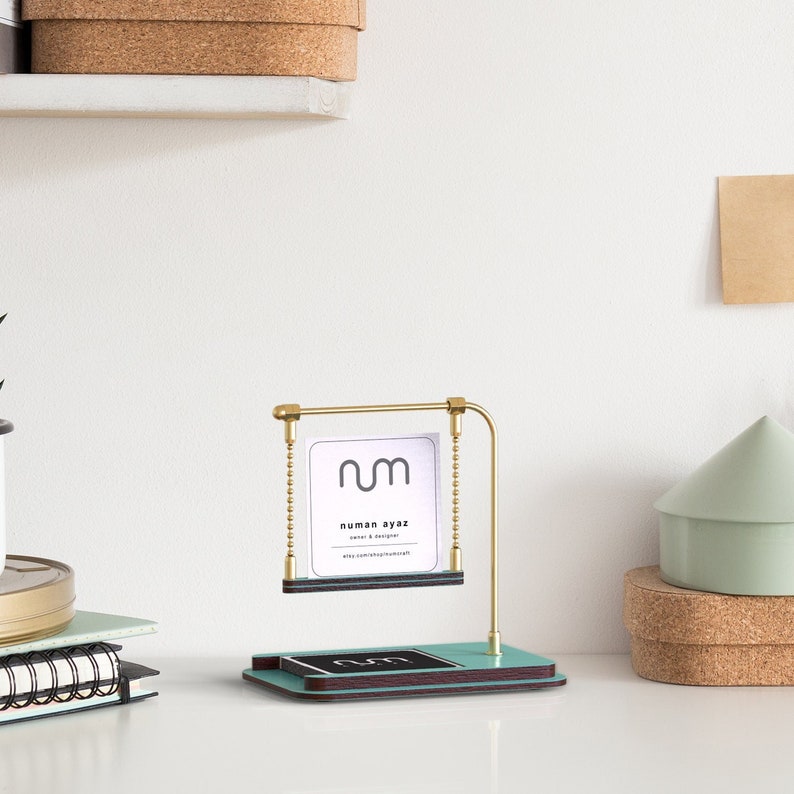 White Square Business Card Stand Business Card Holder for - Etsy