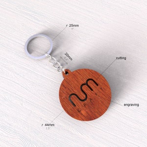 20 Pieces Custom Logo Keychain, Business Logo Keychain, Round Wooden ...