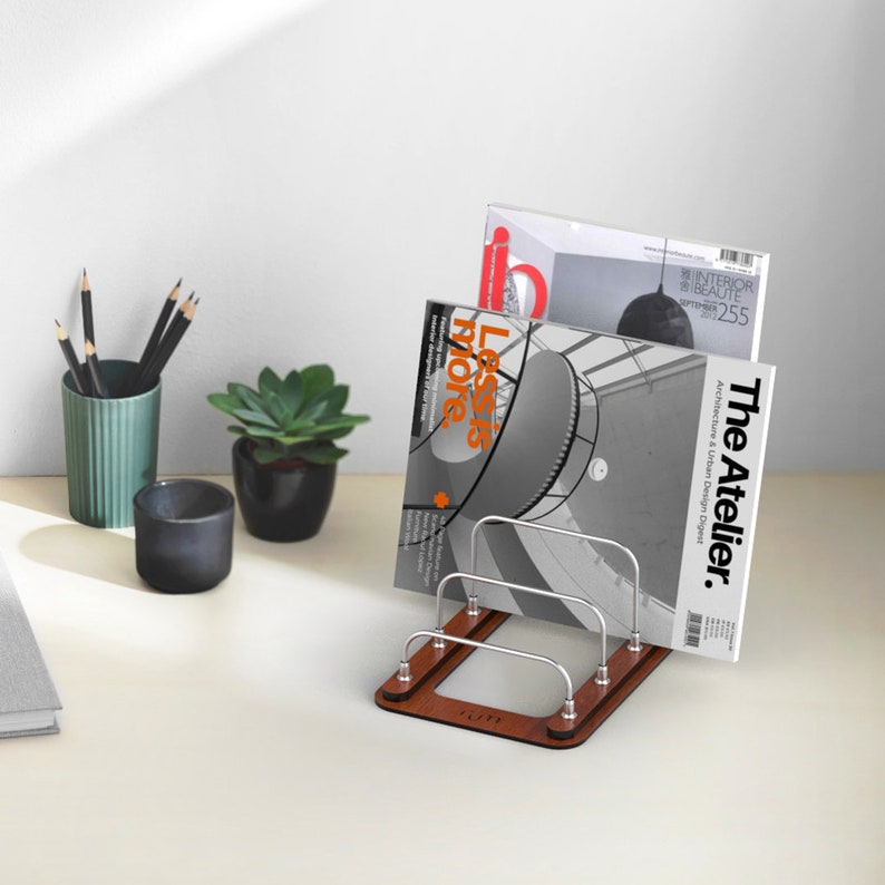 Walnut Desktop File Organizer File Holder for Desk Vertical - Etsy