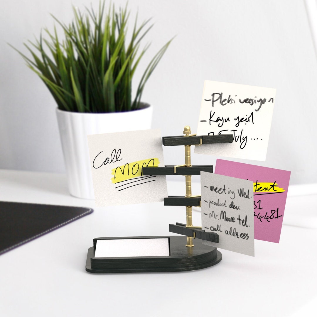 Black Memo Holder With Cube Note Slot - Etsy