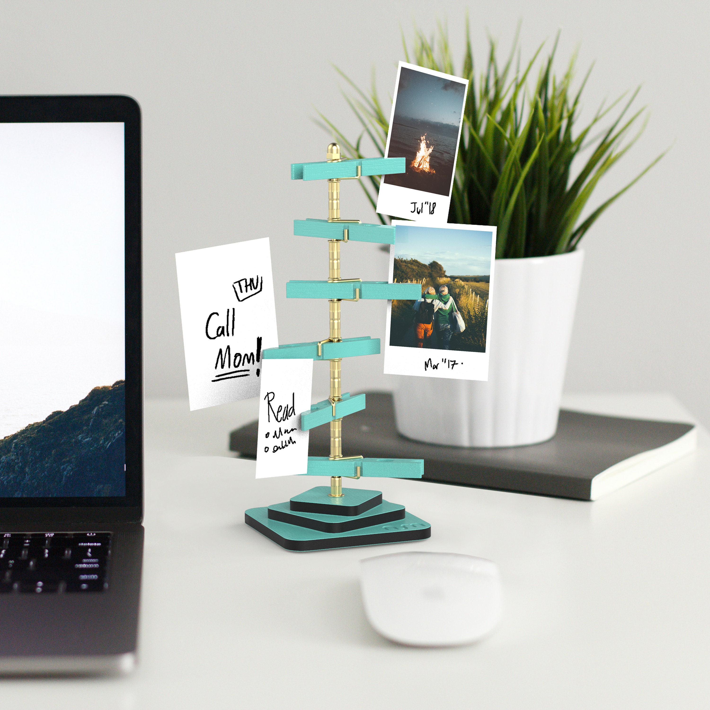 Walnut Photo Holder Multiple Note Holder Weekly Planner - Etsy