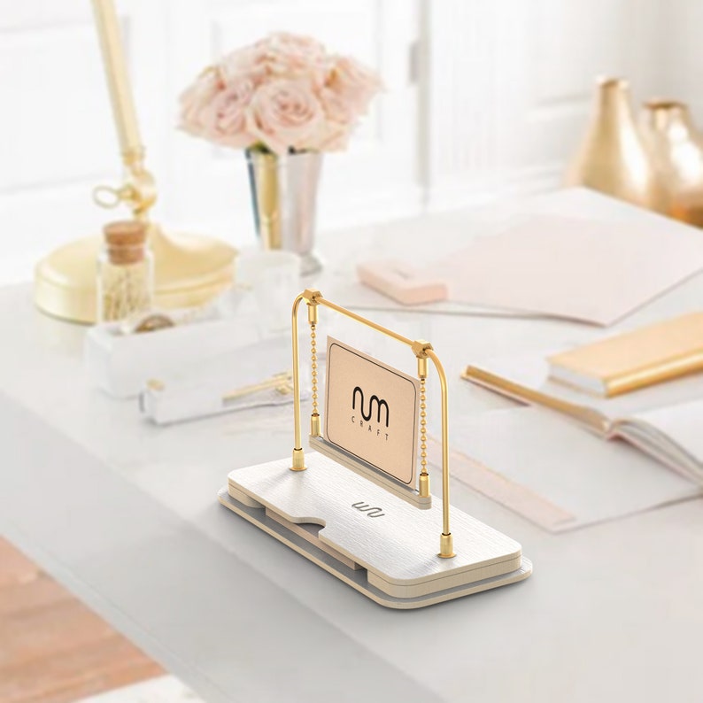 White Business Card Stand Business Card Holder for Desk - Etsy