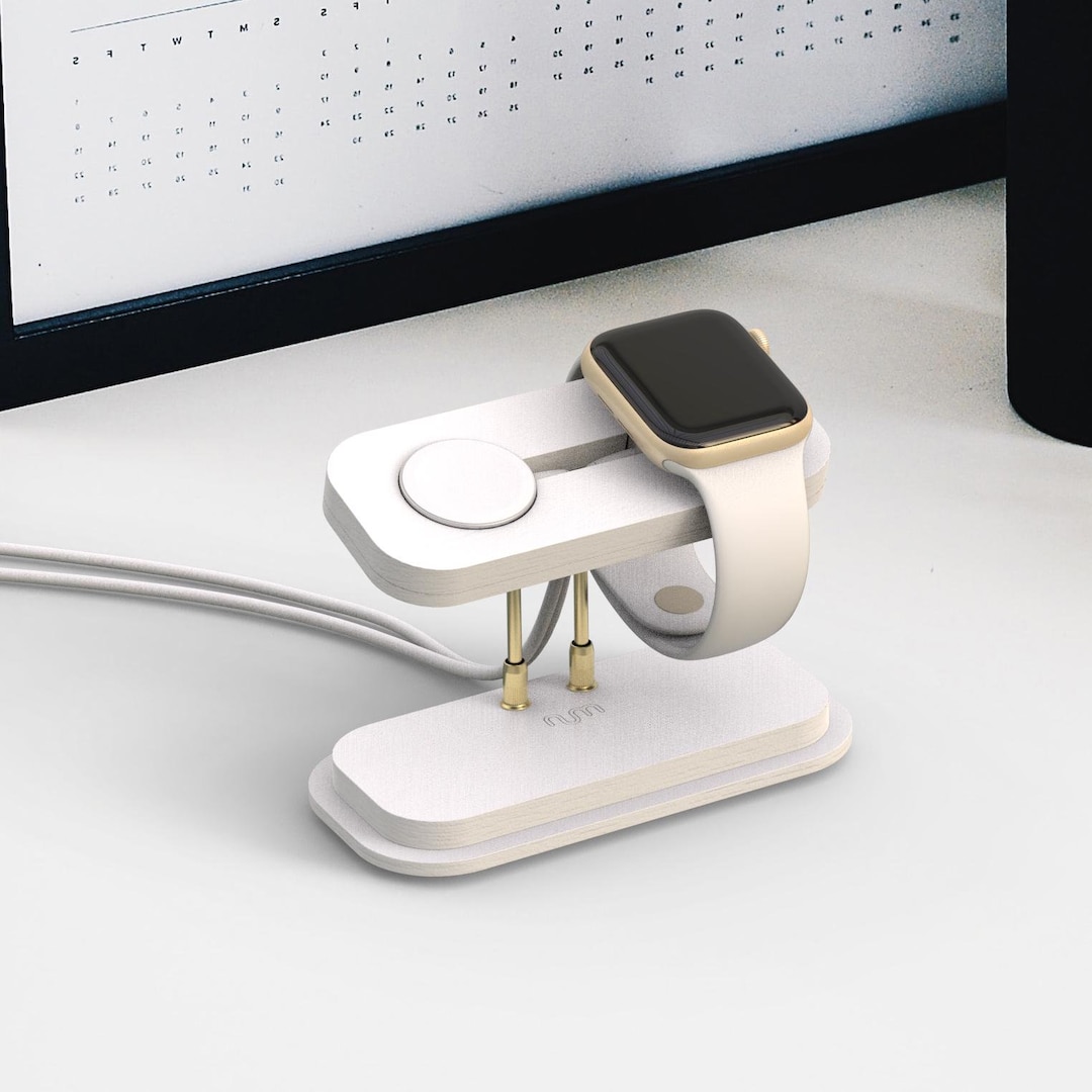 White Dual Apple Watch Stand, Smart Watch Stand for 2 - Etsy
