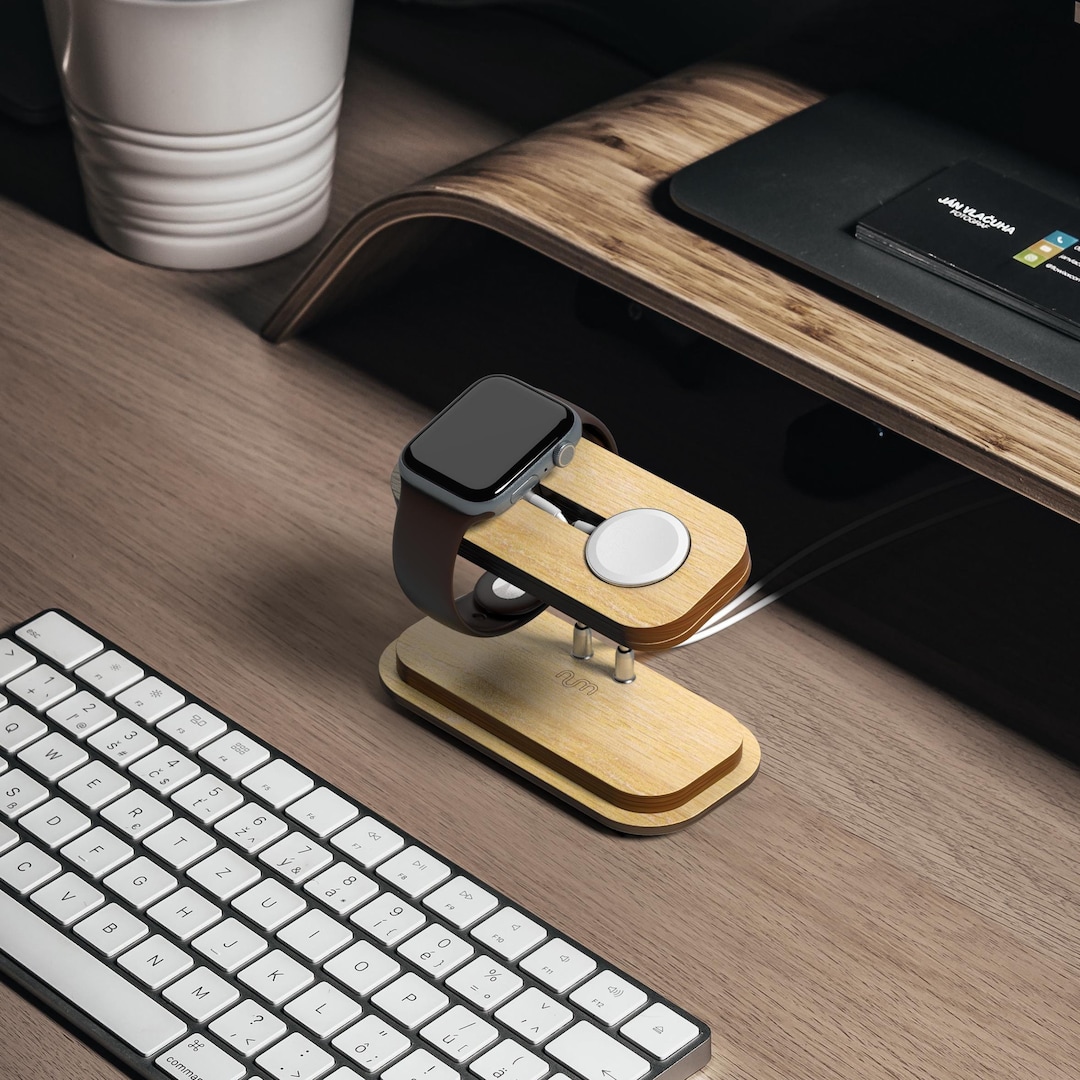 Oak Dual Apple Watch Stand, Smart Watch Stand for 2 - Etsy