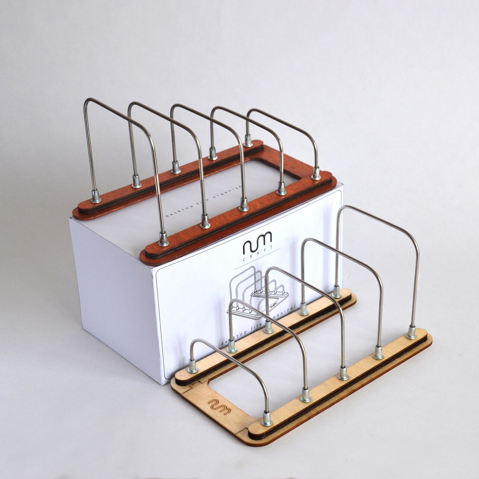 Walnut Desktop File Organizer, File Holder for Desk, Vertical File ...