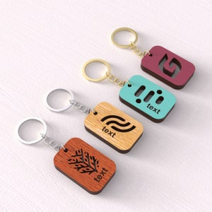 20 Pieces Custom Logo Keychain, Business Logo Keychain, Rectangle ...