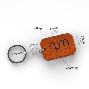 20 Pieces Custom Logo Keychain, Business Logo Keychain, Rectangle ...