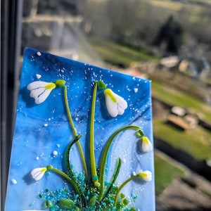Fused Glass Snowdrop Flower Picture With Display Stand - Etsy