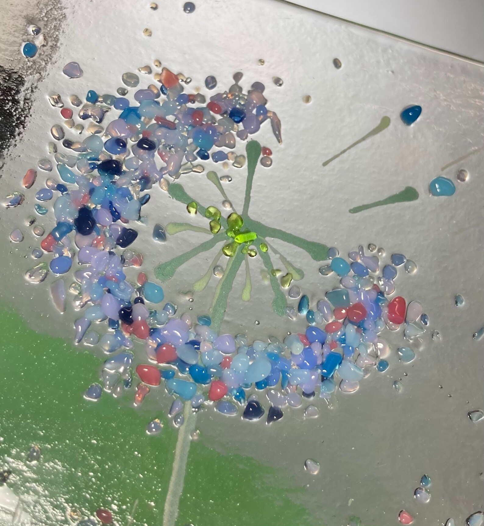 Small Dandelion Fused Glass Art Picture With Wooden Display | Etsy