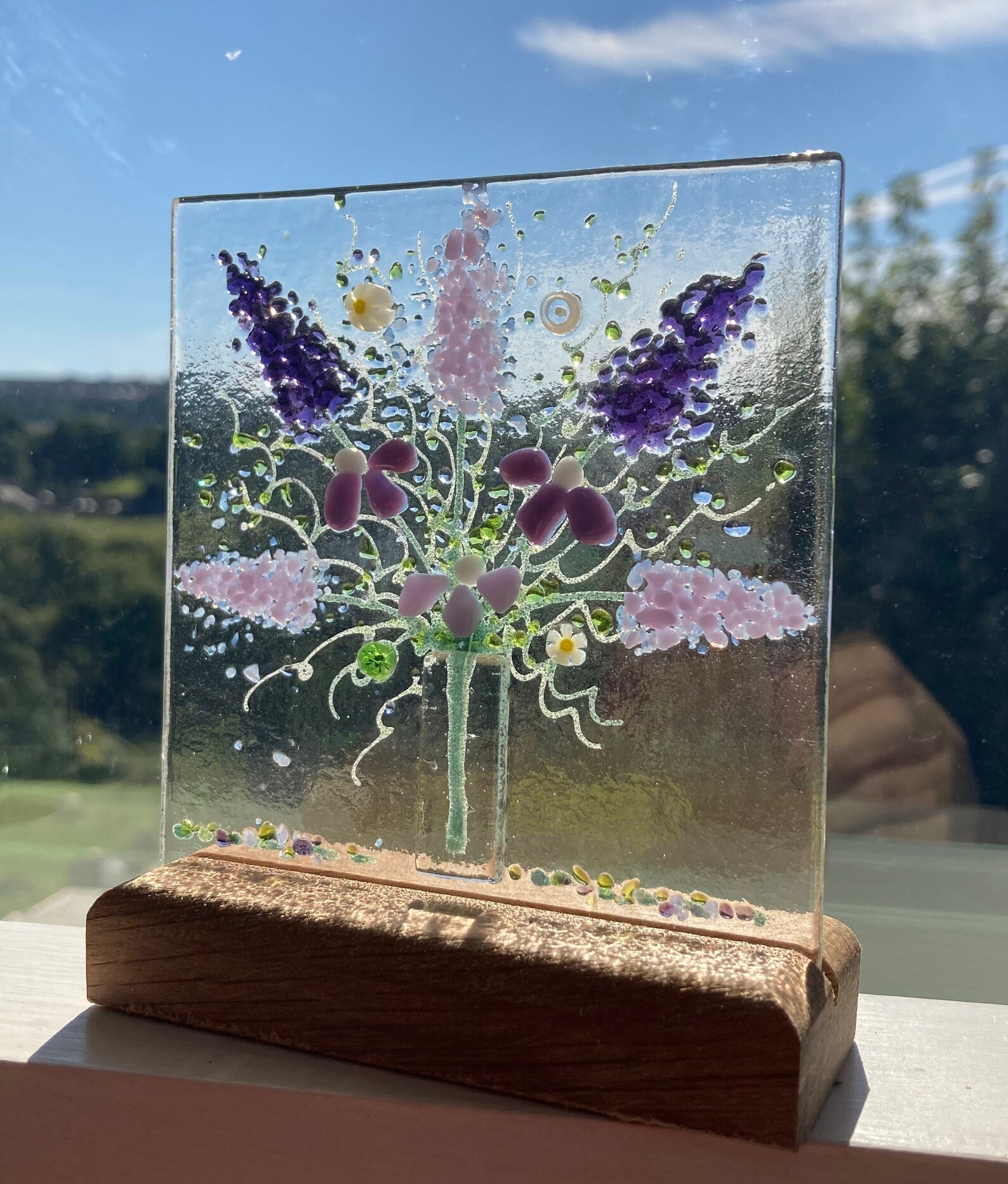 Small Cheerful Everlasting Forever Flower Bouquet Fused Glass - Etsy