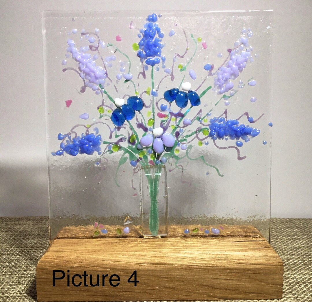 Cheerful Everlasting Forever Flower Bouquet Fused Glass Art Picture ...