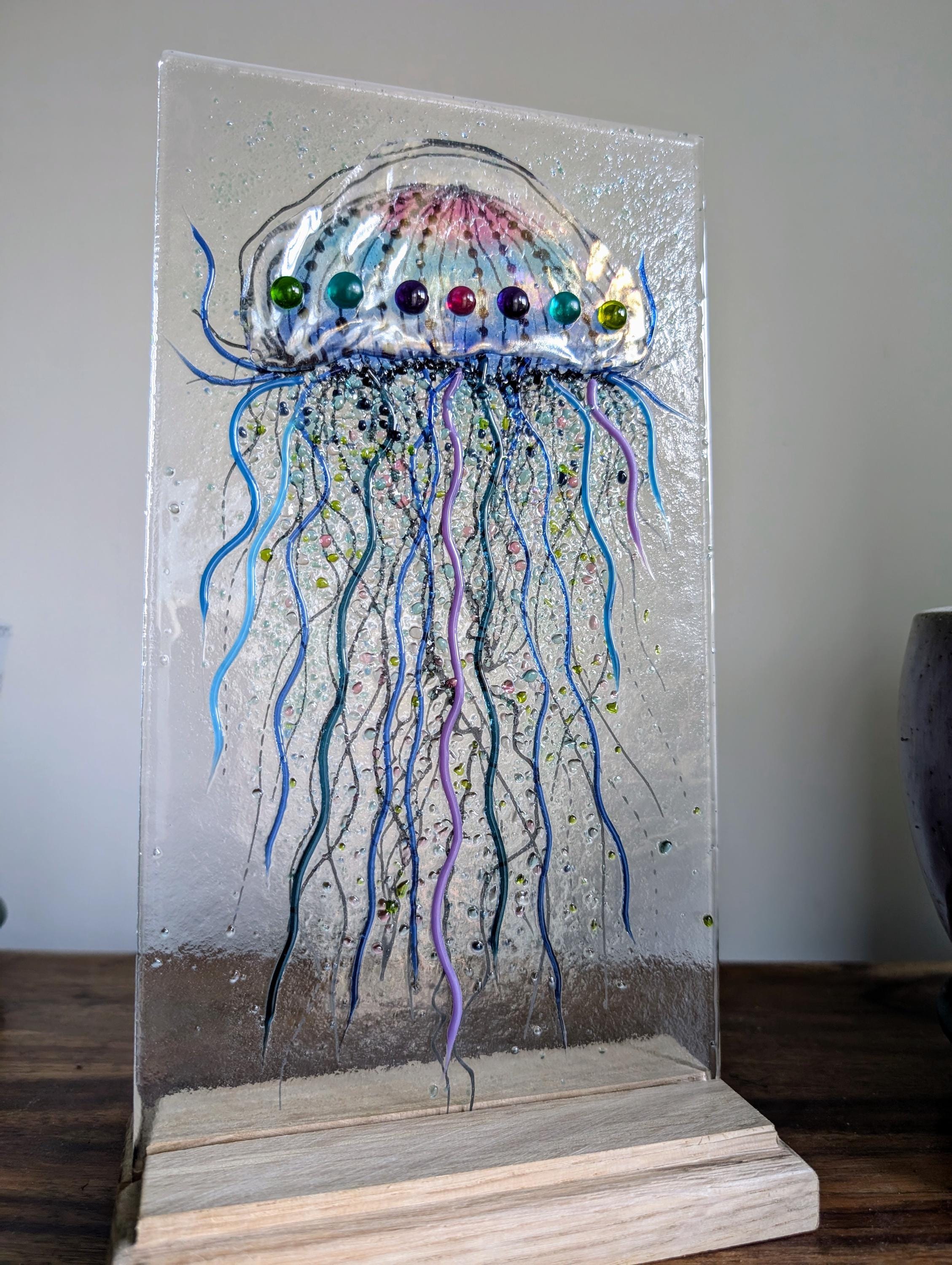 Fused Glass 3D Textured Jellyfish Art Picture - Etsy