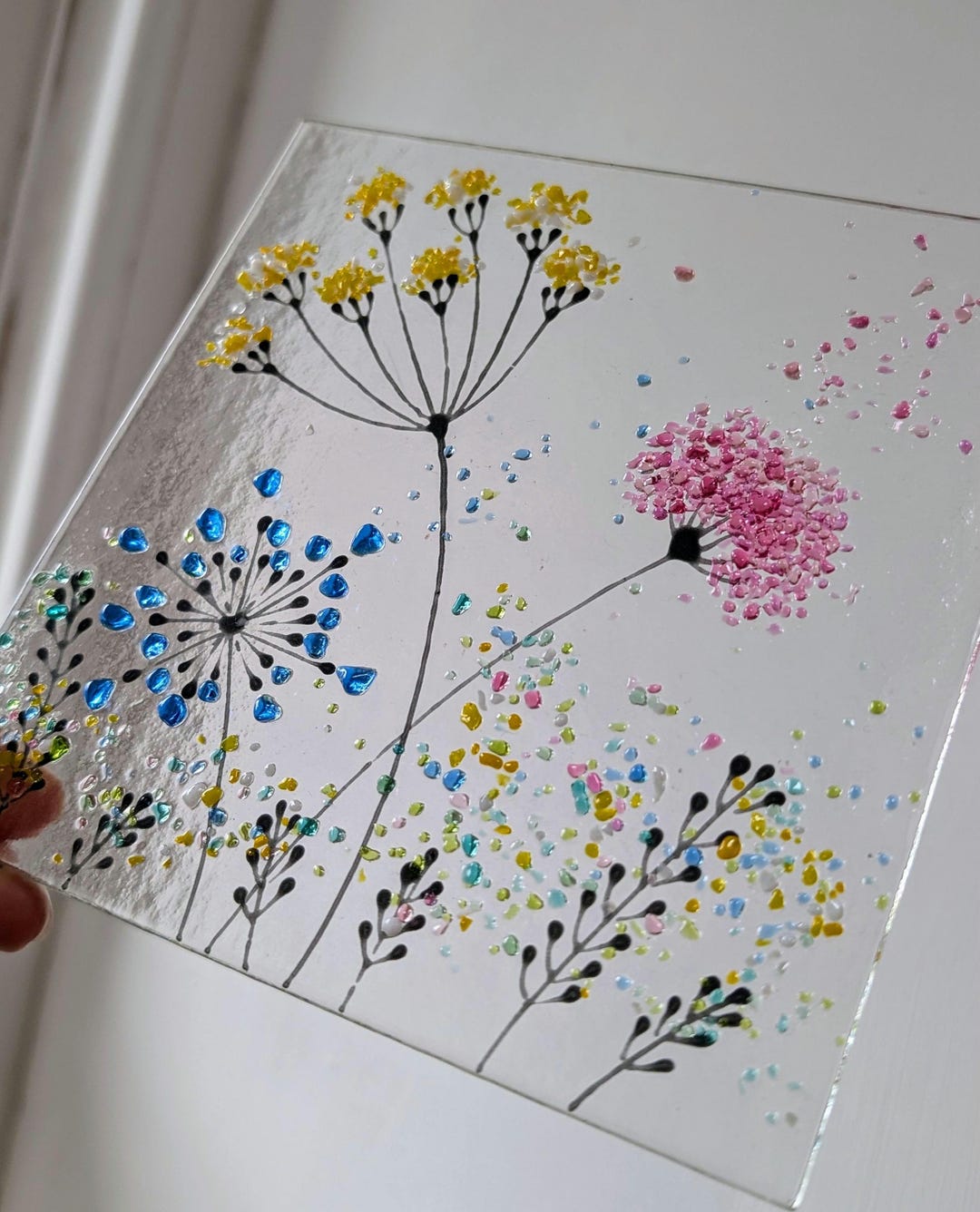 Pretty Wild Flowers Meadow Fused Glass Picture - Etsy