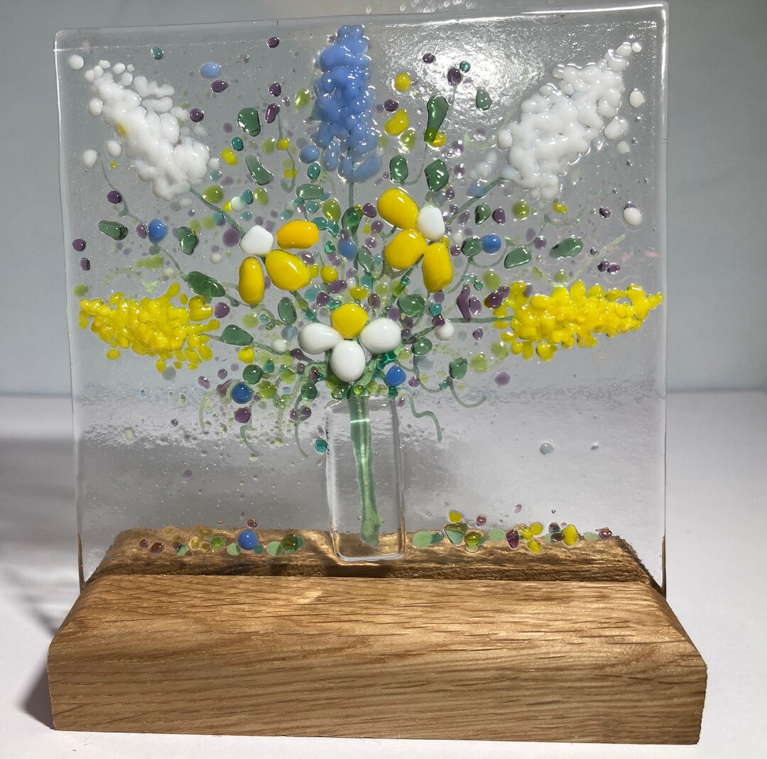 Everlasting Forever Flower Bouquet Fused Glass Art Picture - Etsy