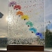 Whimsical Bright Rainbow Flowers Fused Glass Art Picture Sun Catcher & Wooden Display Stand ...