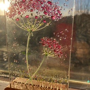 Bright Pink Fused Glass Allium Flower Meadow Picture - Etsy