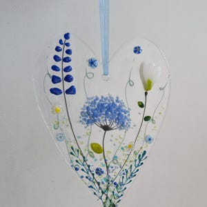 Limited Edition Special Floral Love Heart Fused Glass Hanging Sun Catcher - Etsy