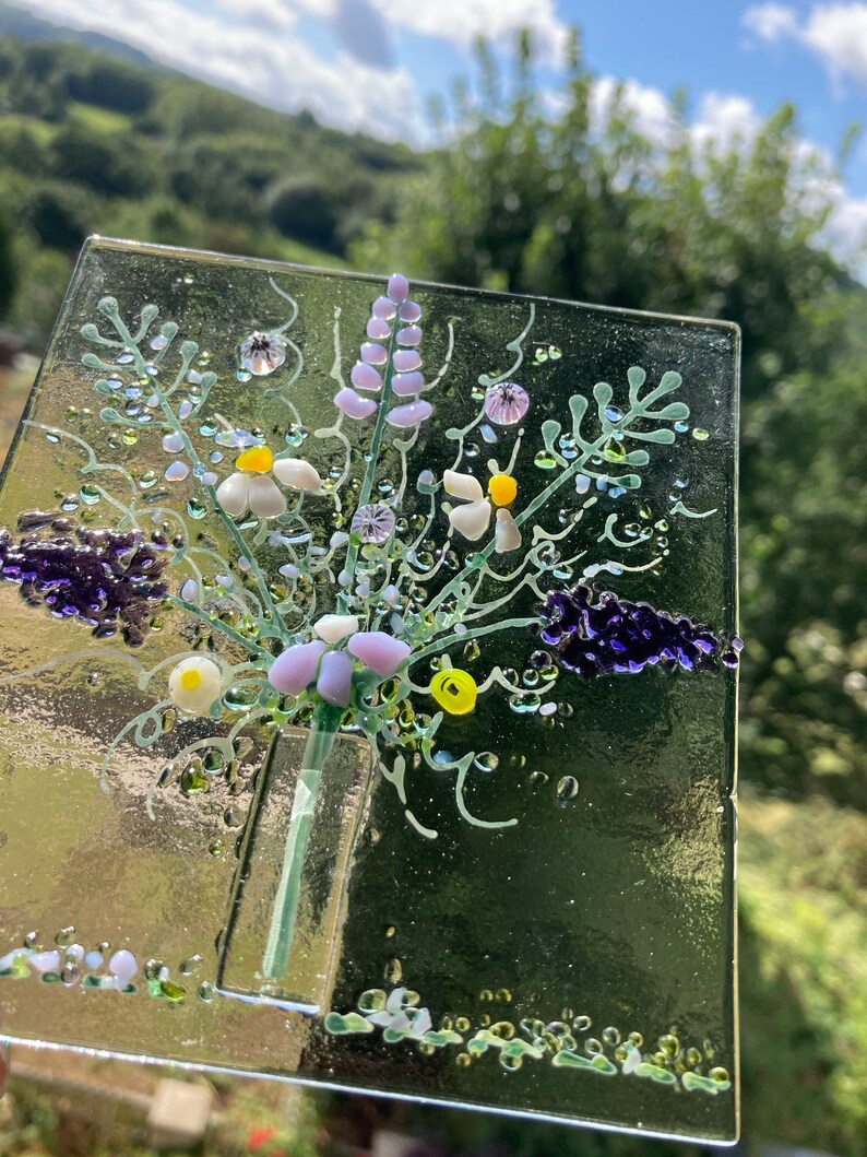 Cheerful Everlasting Forever Flower Bouquet Small Fused Glass - Etsy