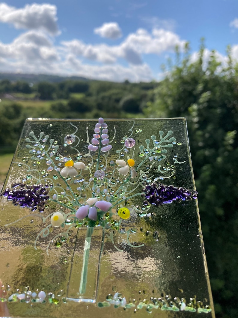 Cheerful Everlasting Forever Flower Bouquet Small Fused Glass - Etsy