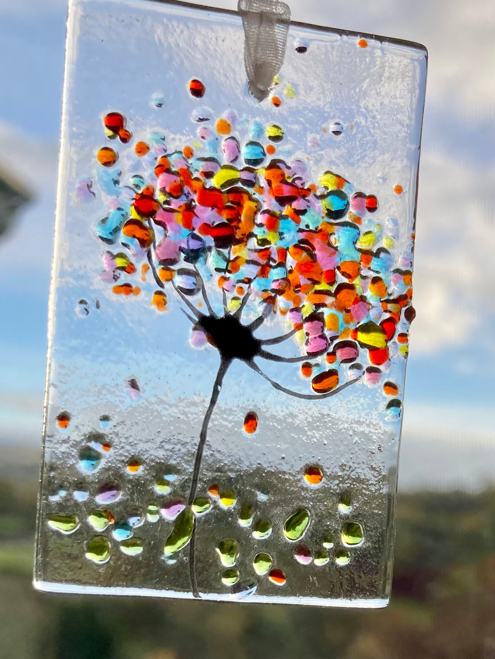 Little Whimsical 3 Fused Glass Rainbow Jewels Flower Sun - Etsy