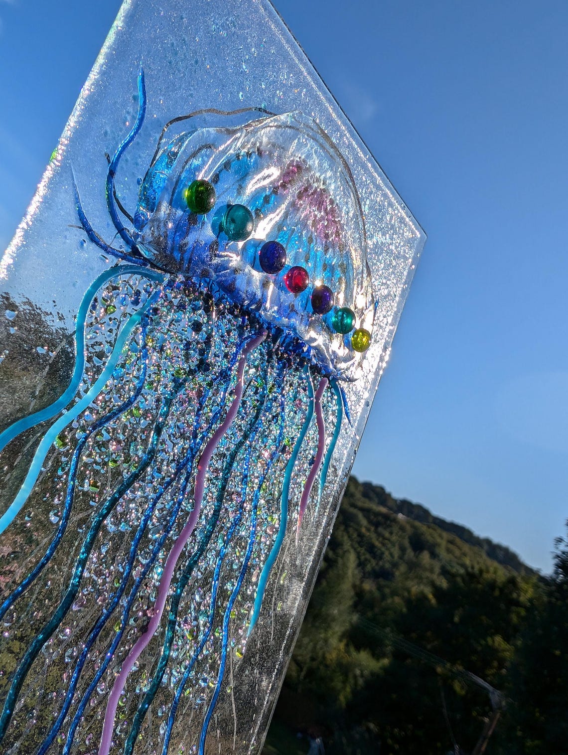 Fused Glass 3D Textured Jellyfish Art Picture - Etsy