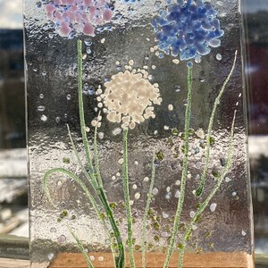 Cheerful Allium Family of Flowers Fused Glass Art Picture With - Etsy