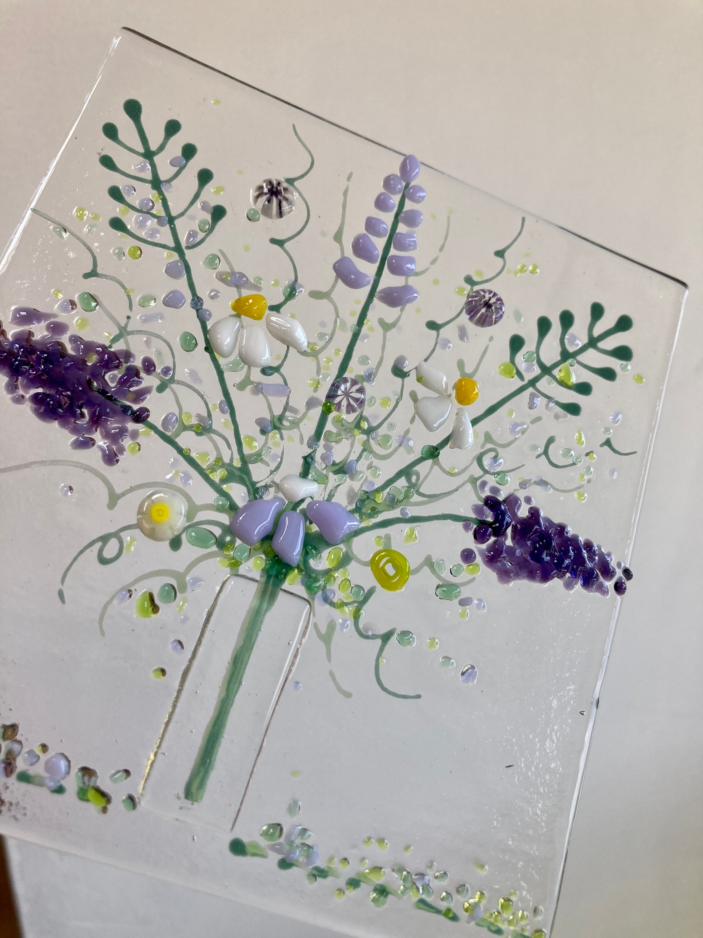Cheerful Everlasting Forever Flower Bouquet Small Fused Glass - Etsy
