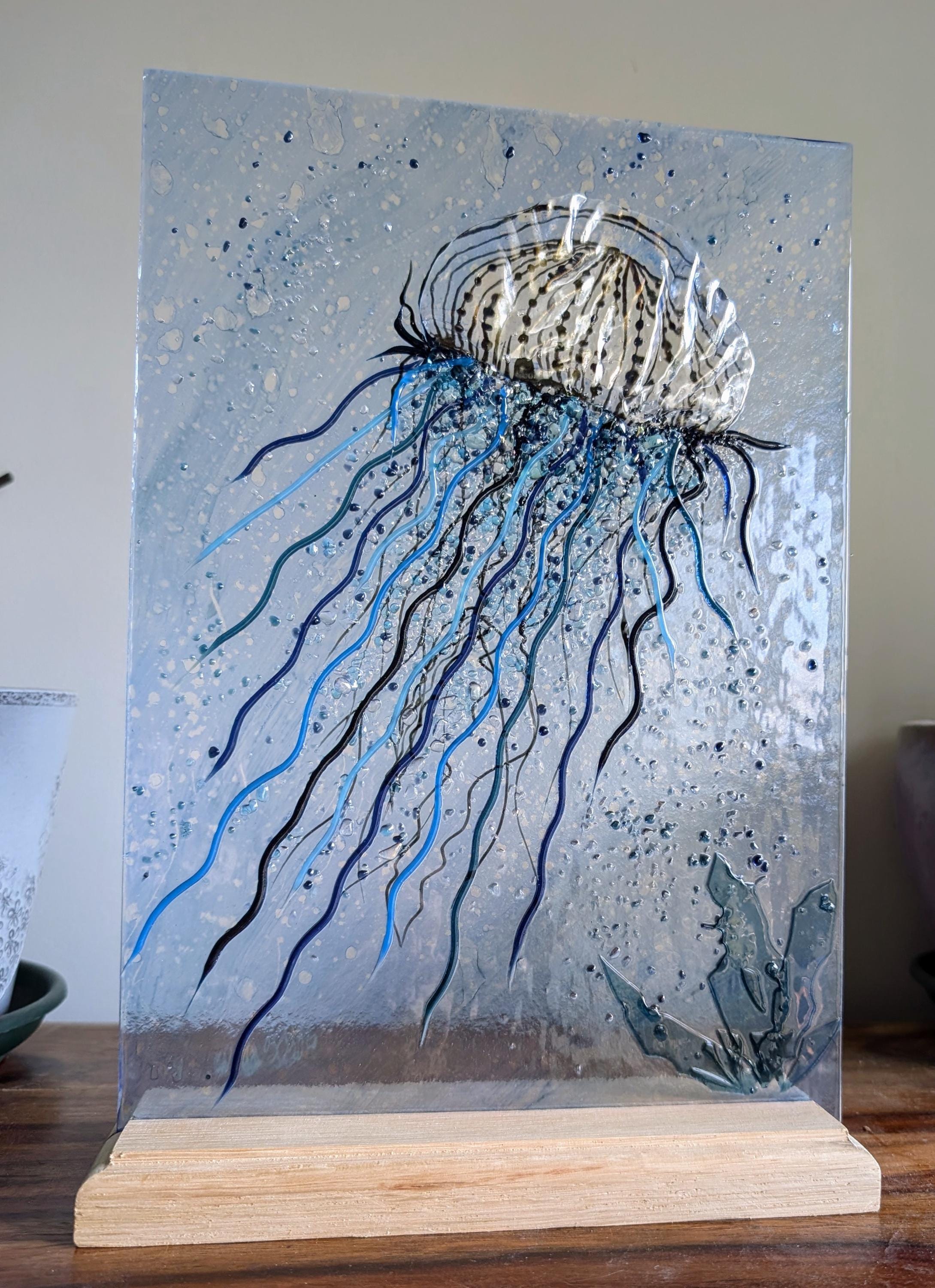 Fused Glass 3D Textured Jellyfish Art Picture - Etsy