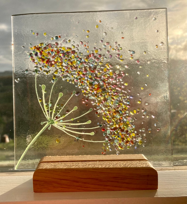 Cheerful Multicoloured Allium Flower Fused Glass Art Picture - Etsy