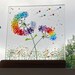 Make a Wish Rainbow Dandelion Clock Fused Glass Picture With Oak Stand ...