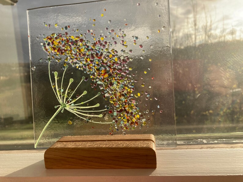 Cheerful Multicoloured Allium Flower Fused Glass Art Picture - Etsy