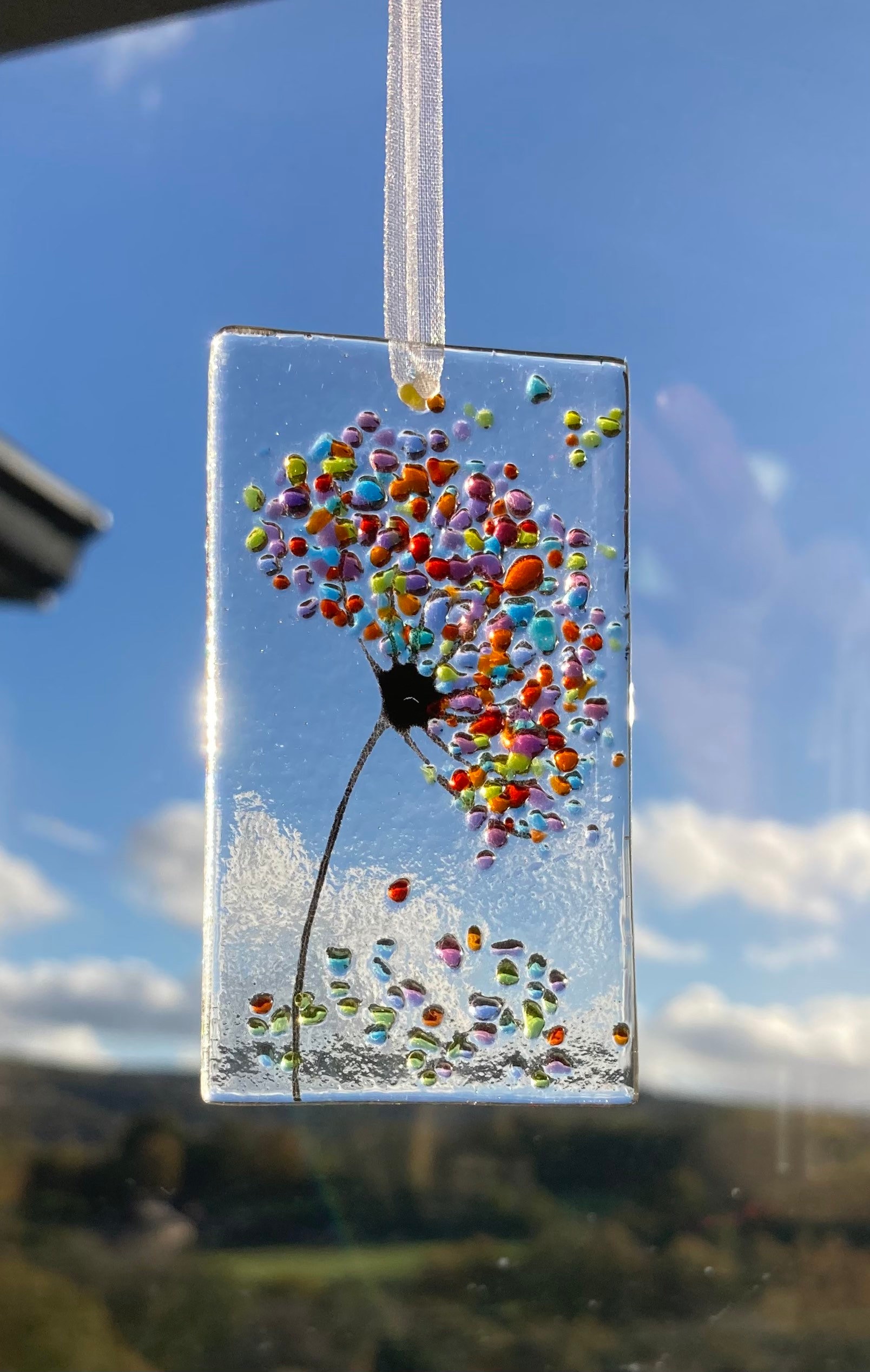 Little Whimsical 3” Fused Glass Rainbow Jewels Flower Sun Catcher - Etsy UK