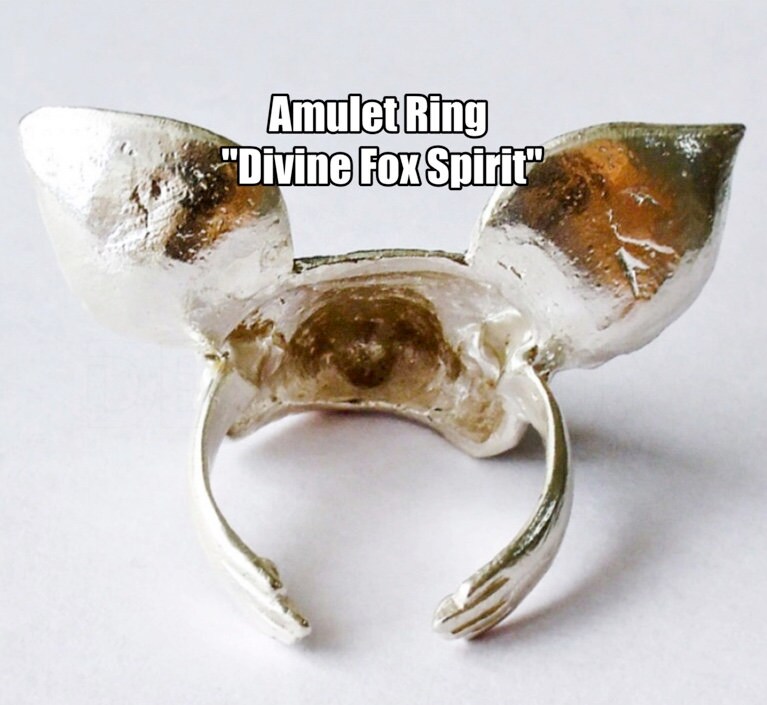 Amulet Ring divine Fox Spirit 925 Sterling Silver for Beauty ...