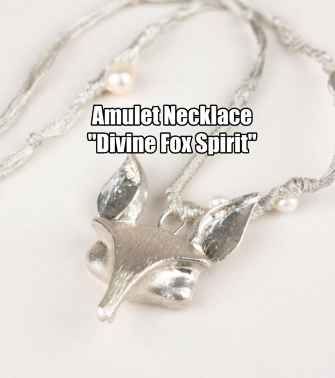 Amulet Necklace divine Fox Spirit Silver & Pearls - Etsy