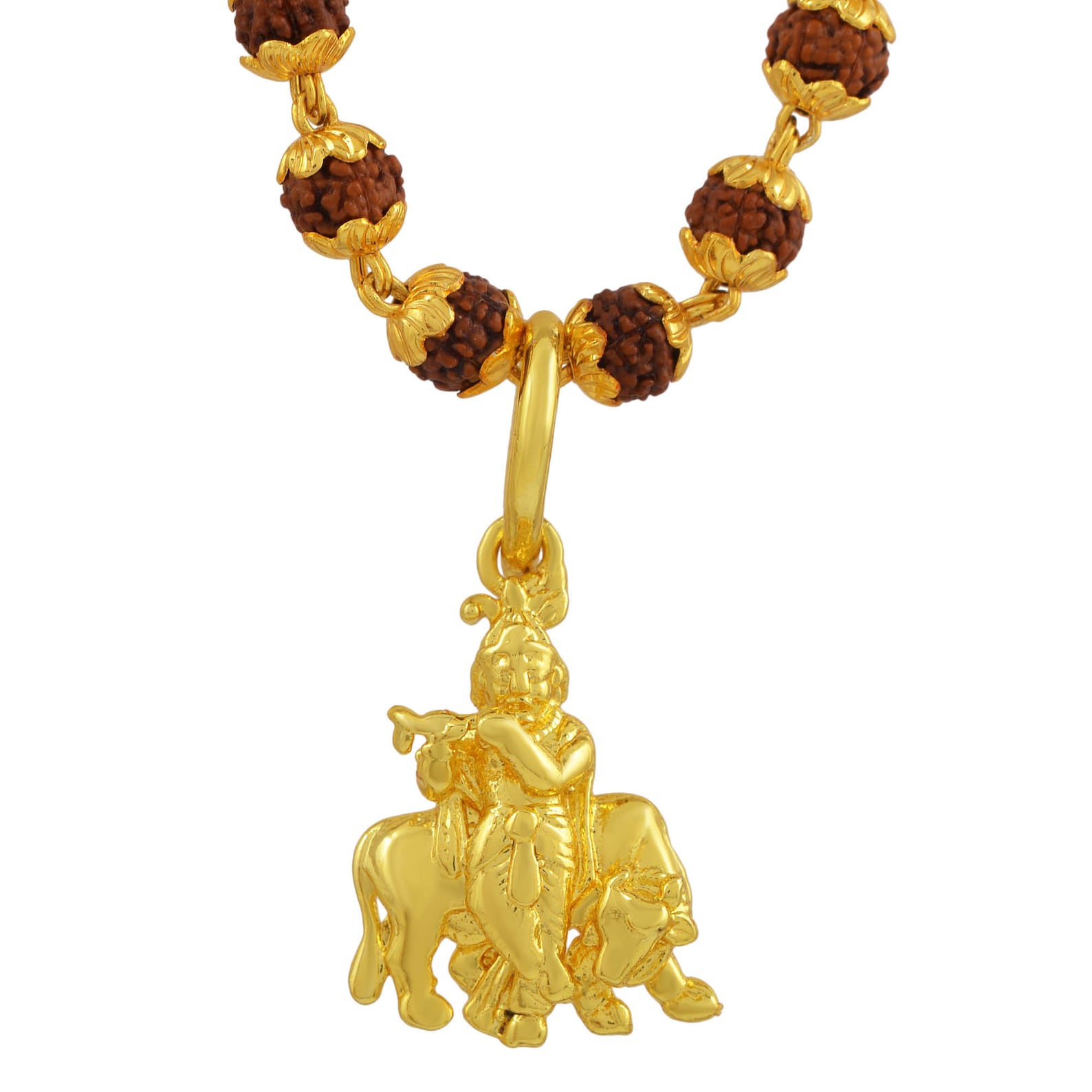 Lord Krishna Pendant ,krishna Locket Hindu Locket With Rudraksha Mala ...