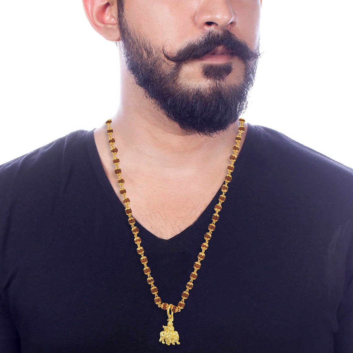 Lord Krishna Pendant ,krishna Locket Hindu Locket With Rudraksha Mala ...