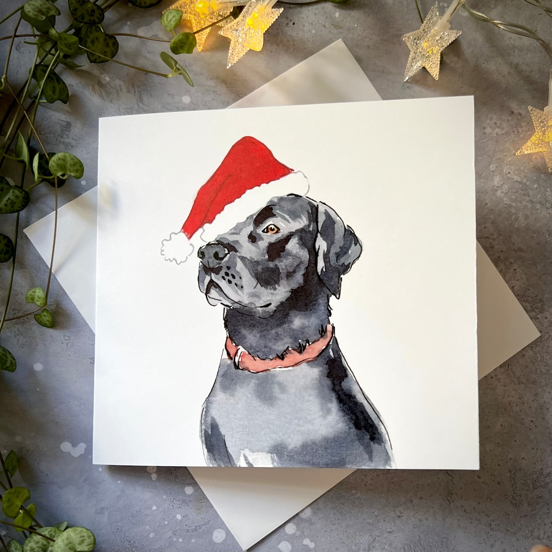 Jolly Black Lab Card - Etsy