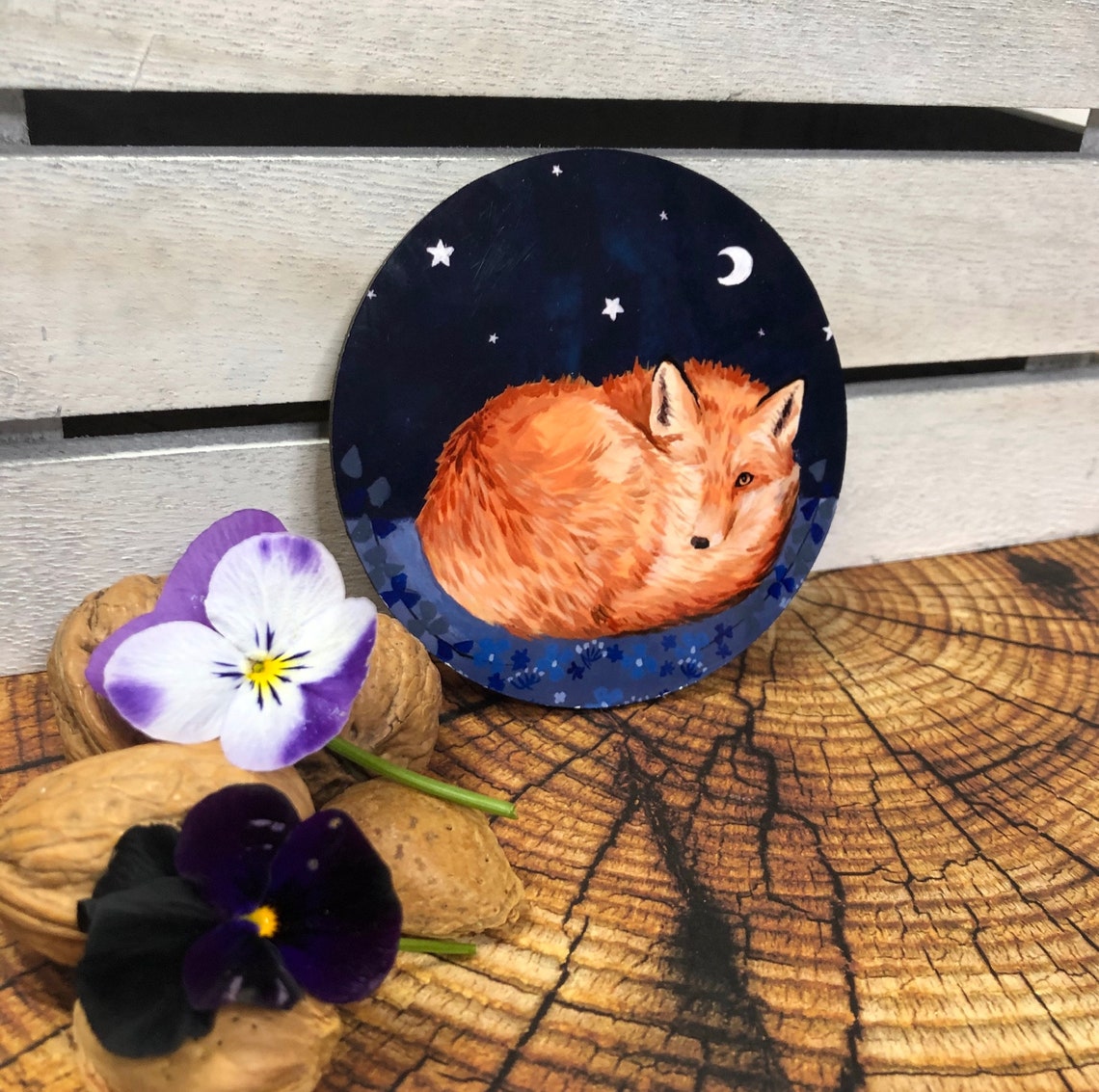 Moonlit Fox Coaster - Etsy UK